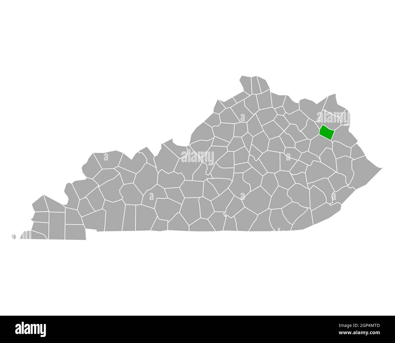 Map of Elliott in Kentucky Stock Photo - Alamy