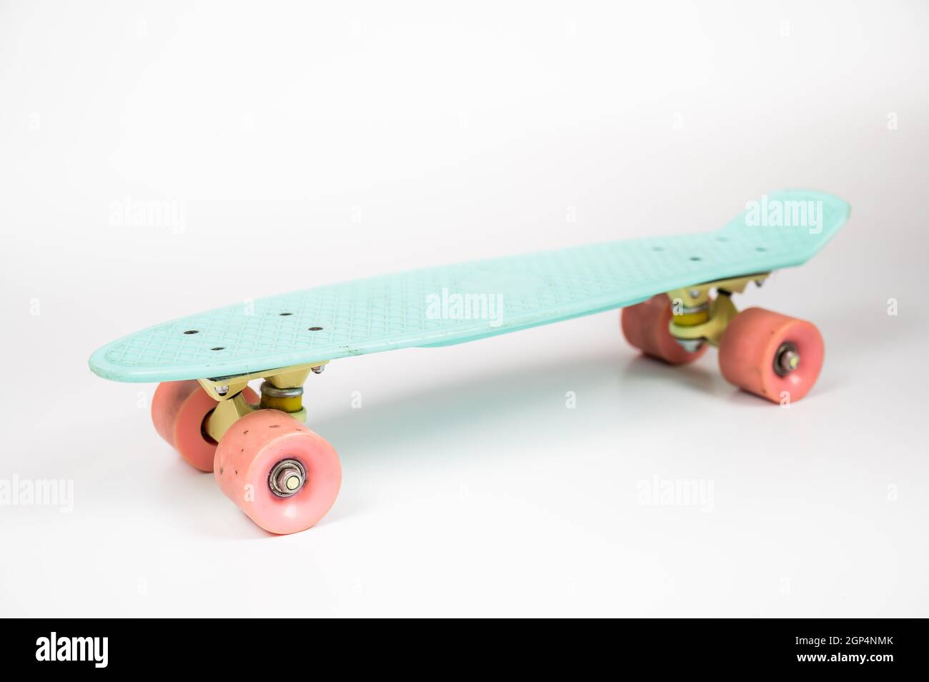 Blue penny board on a white background. isolate Stock Photo - Alamy