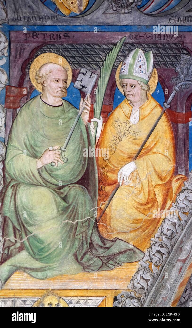 Saint Peter and Saint Cassian, fresco in the cloister, Cathedral of ...