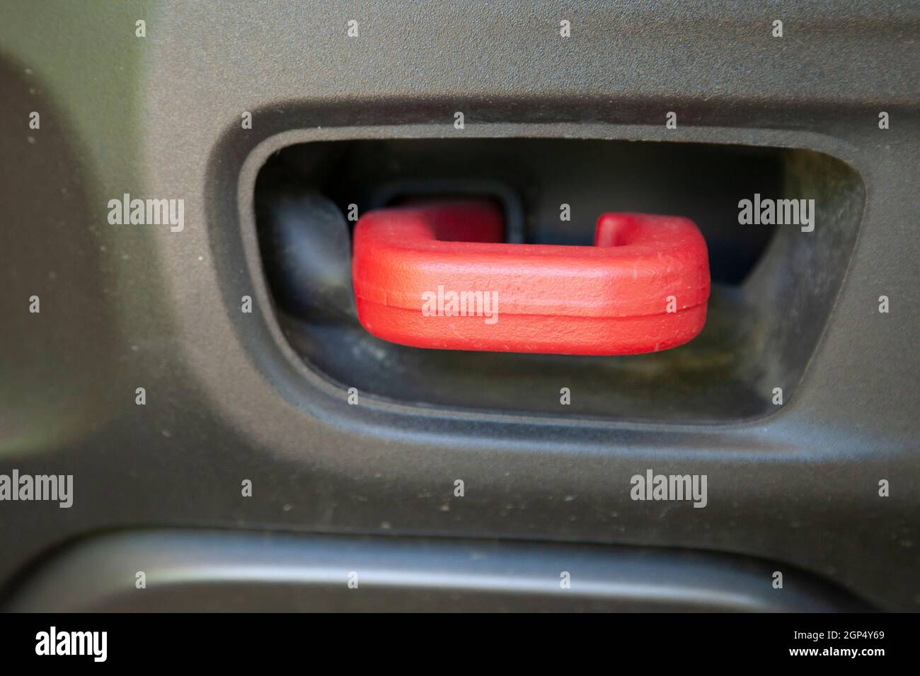 Wench hook on the back of a 4-wheel drive vehicle Stock Photo - Alamy