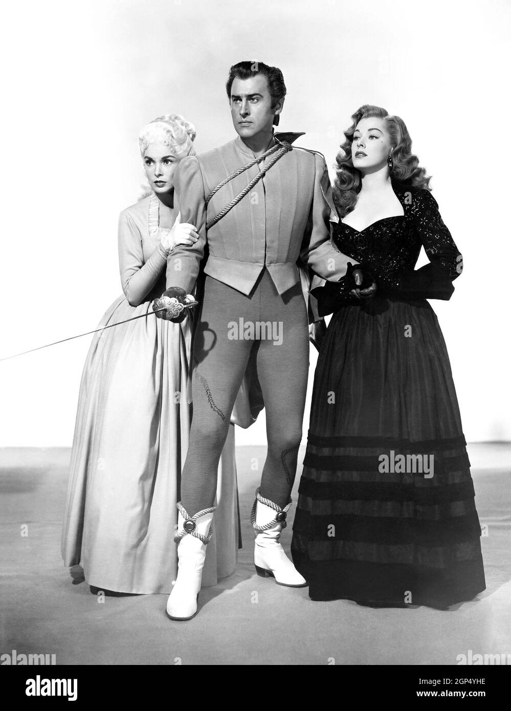 SCARAMOUCHE, from left, Janet Leigh, Stewart Granger, Eleanor Parker ...