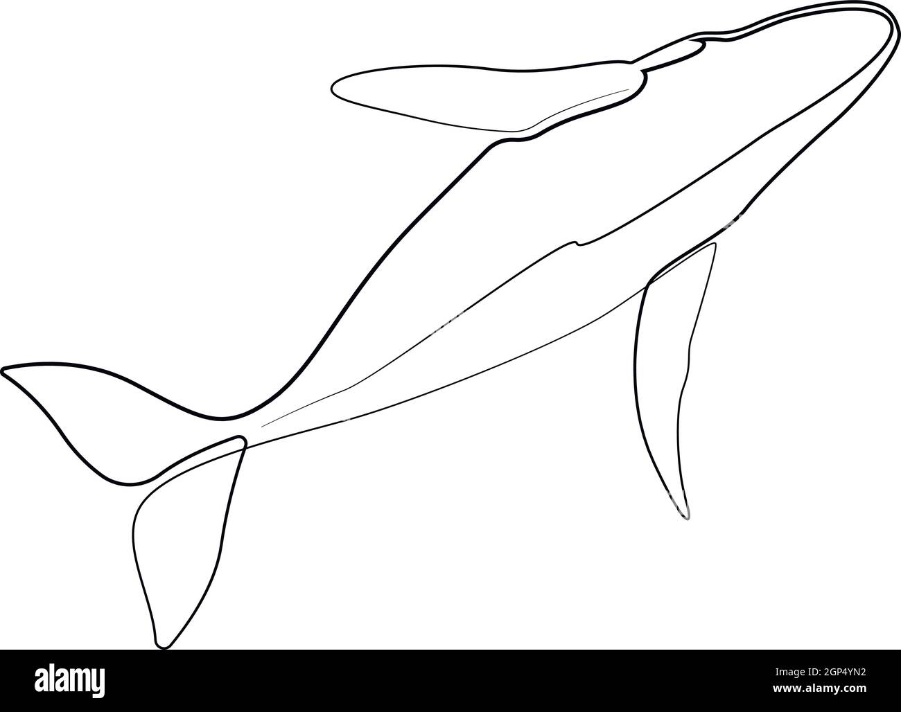 One line whale design silhouette. Hand drawn minimalism style vector ...