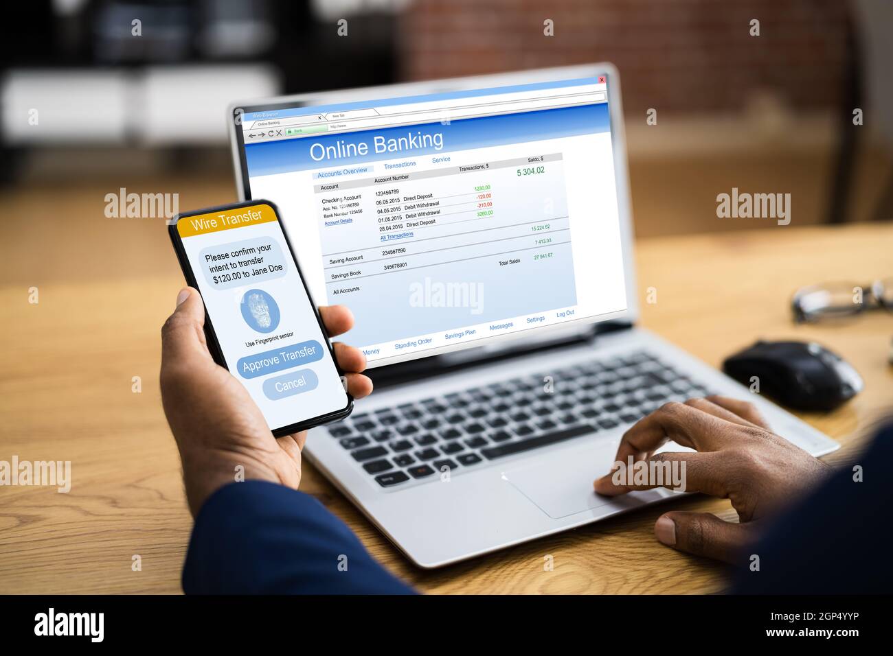 Online Bank Ecommerce Money Transfer 2 Factor Authentication Stock ...