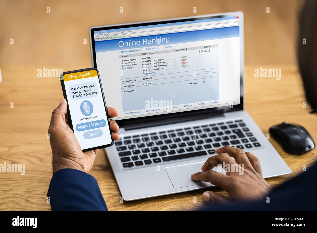 Online Bank Ecommerce Money Transfer 2 Factor Authentication Stock ...
