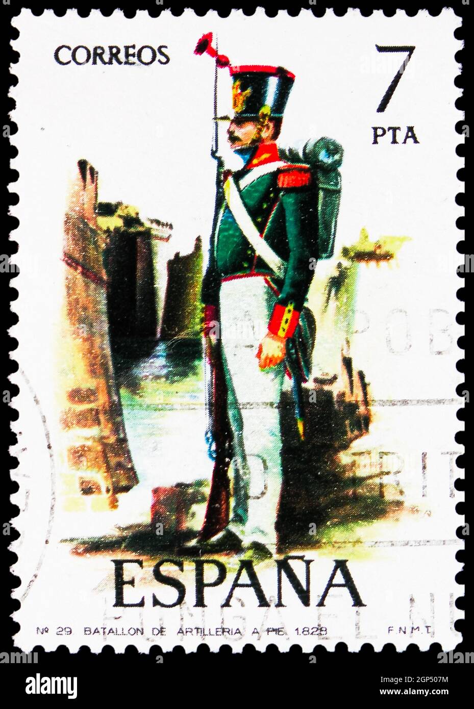 MOSCOW, RUSSIA - AUGUST 4, 2021: Postage stamp printed in Spain shows ...