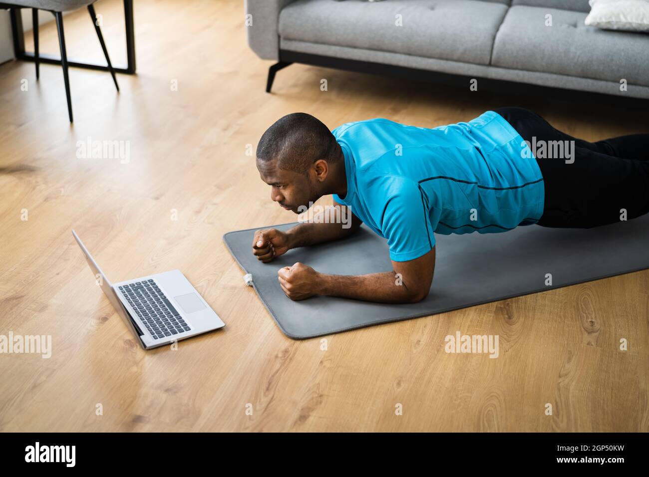 African American Doing Fitness Workout Exercise Class Stock Photo - Alamy