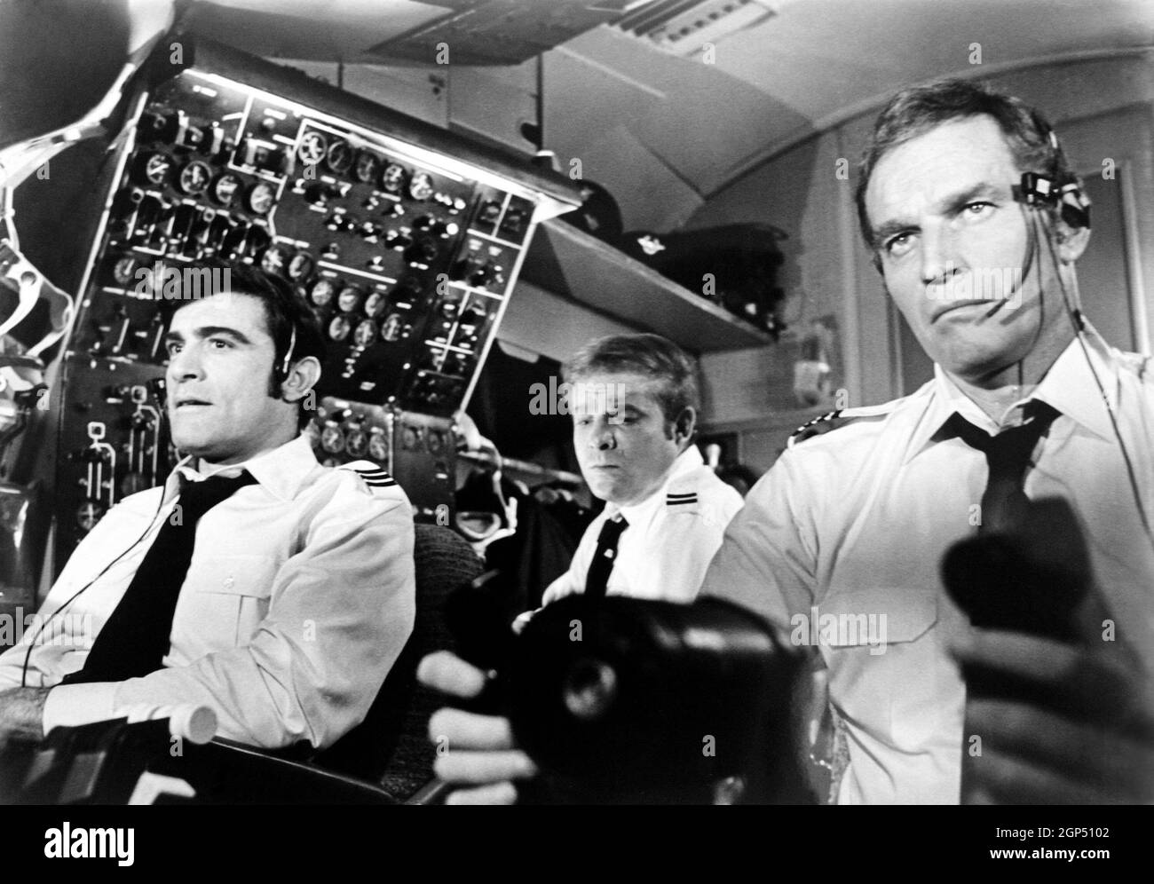 SKYJACKED, from left, Mike Henry, Ken Swofford, Charlton Heston, 1972 ...