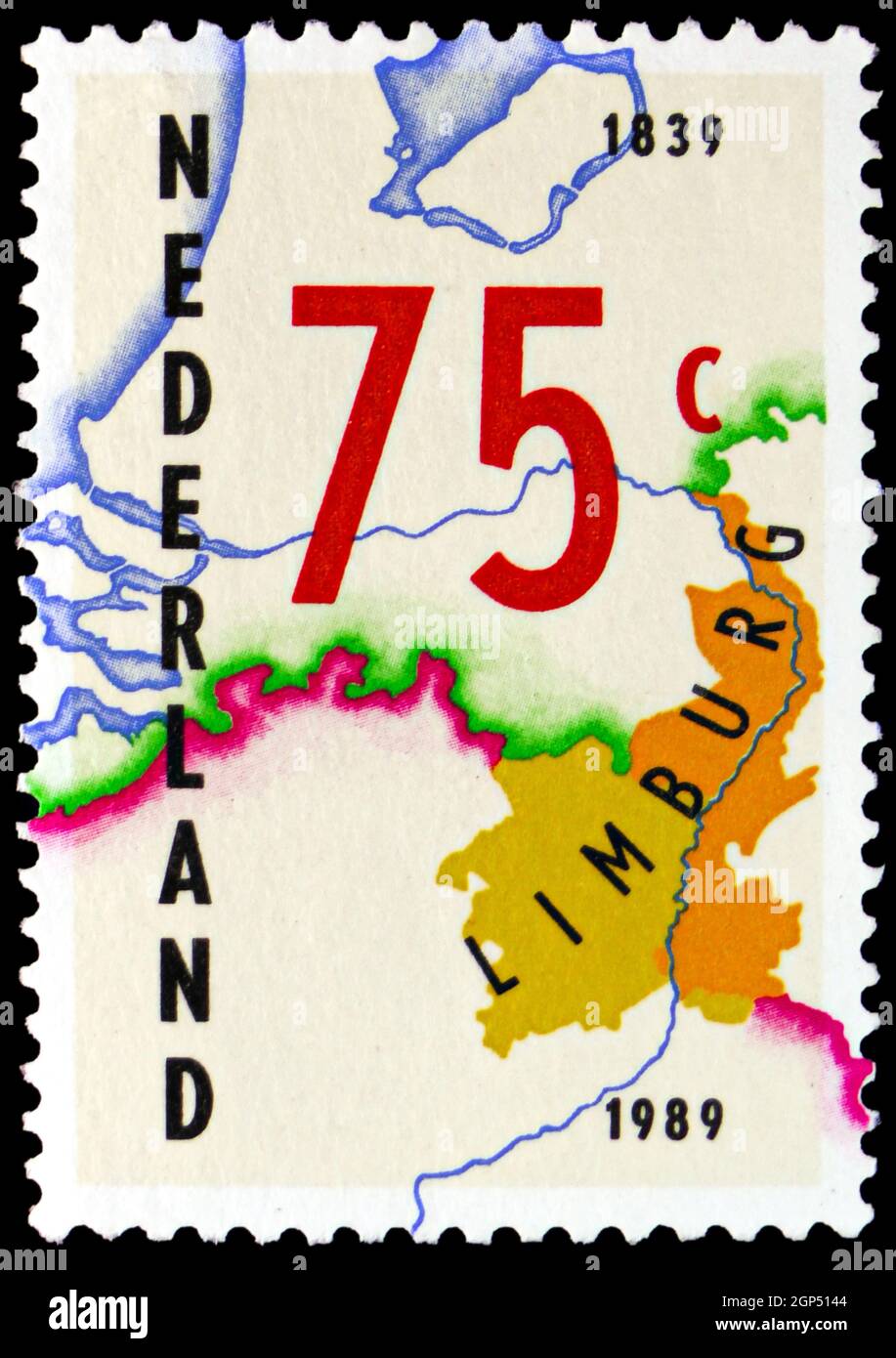 MOSCOW, RUSSIA - AUGUST 4, 2021: Postage stamp printed in Netherlands ...