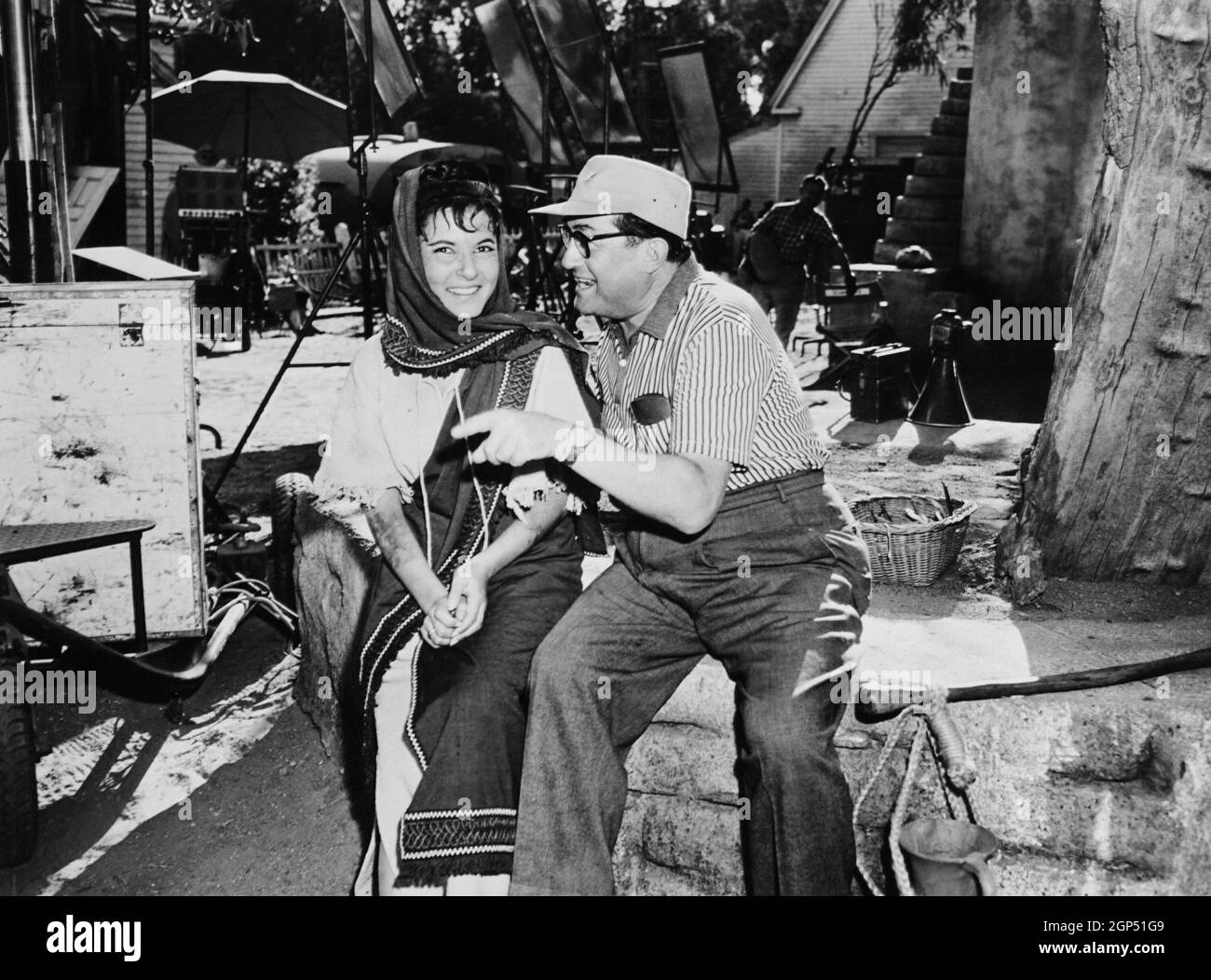 THE STORY OF RUTH, from left: Elana Eden, director Henry Koster on set ...