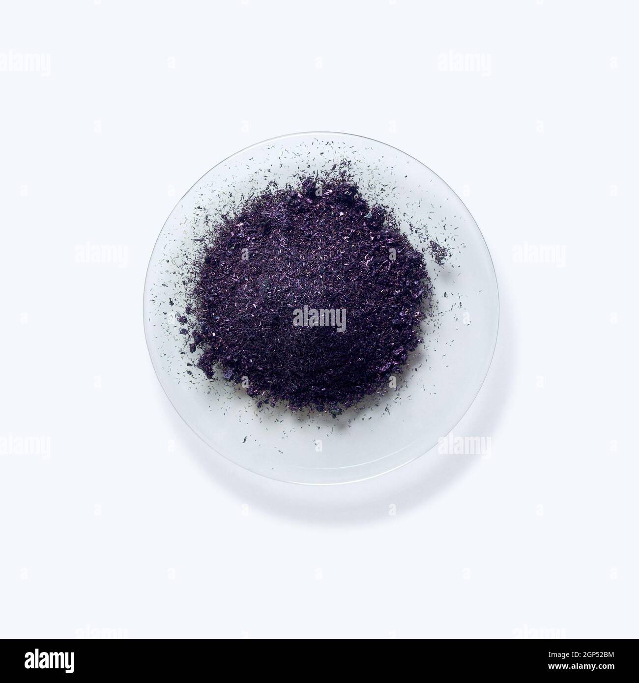 Close up inorganic chemical on white laboratory table. Potassium ...