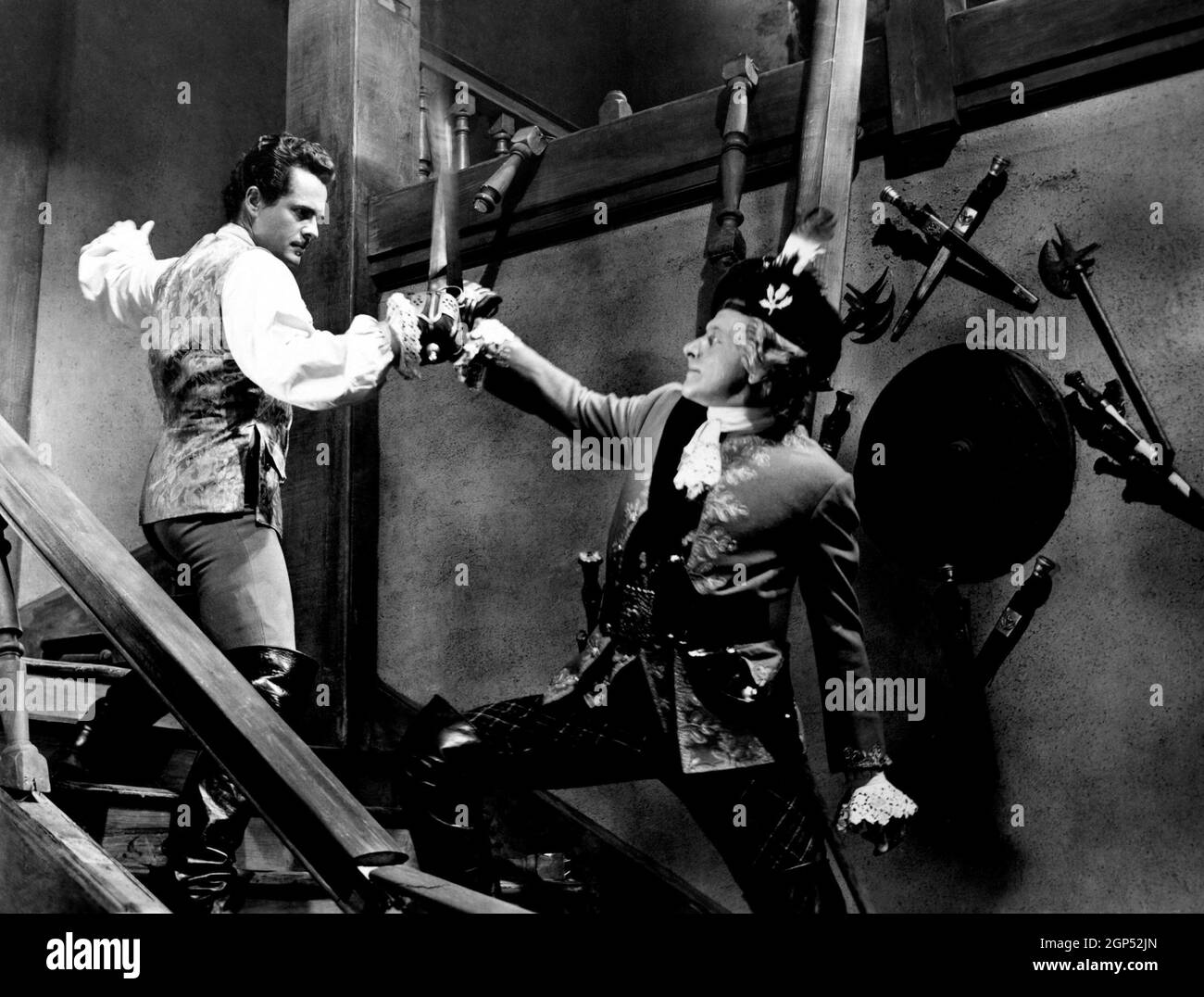 THE SWORDSMAN, from left, Larry Parks, George Macready, 1948 Stock ...