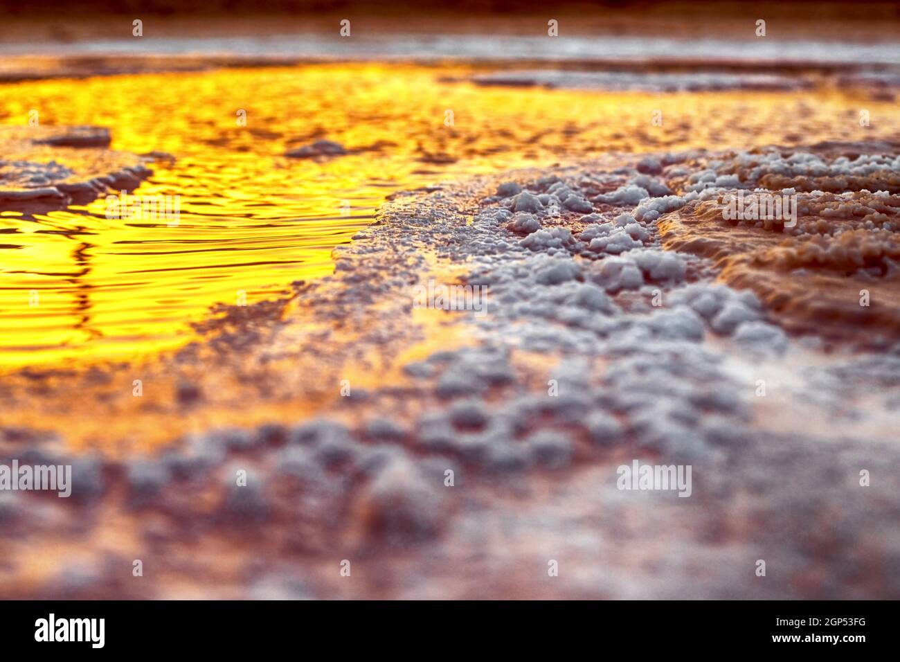 Sahara Desert, Salt Lake, Tunisia. Salt close-up in the salt desert ...