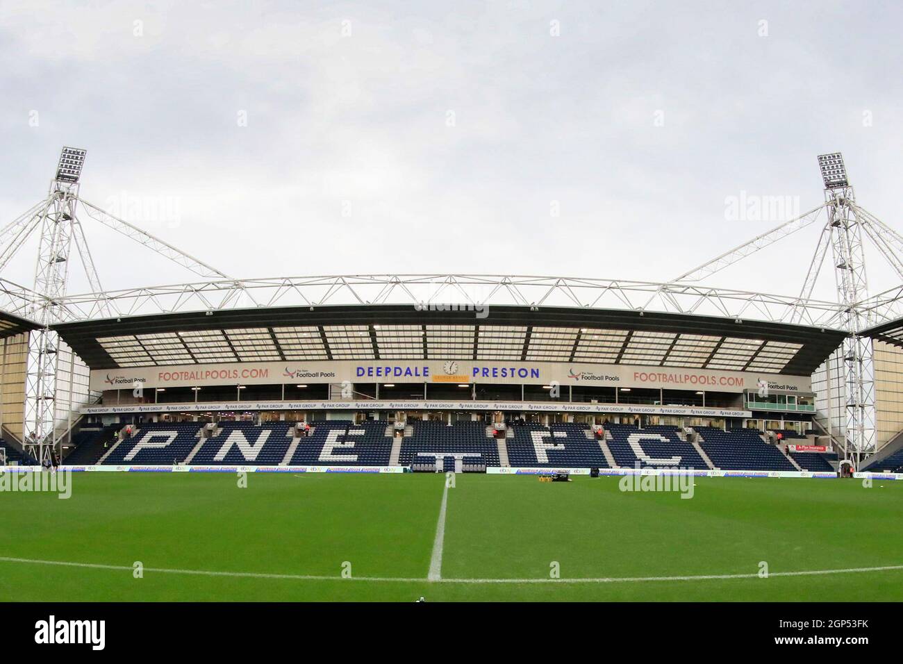 Preston, UK. 28th Sep, 2021. The Deepdale stadium, home of Preston ...