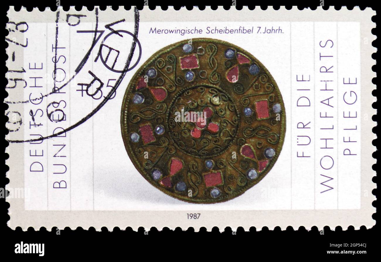 MOSCOW, RUSSIA - AUGUST 5, 2021: Postage stamp printed in Germany shows ...