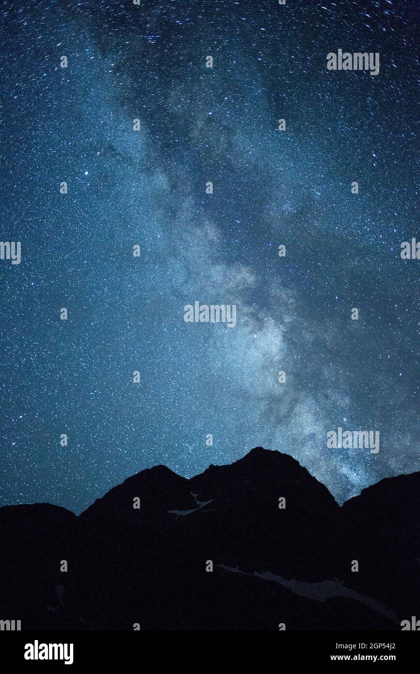 night mountain landscape in reserve. Summer night in northern ...