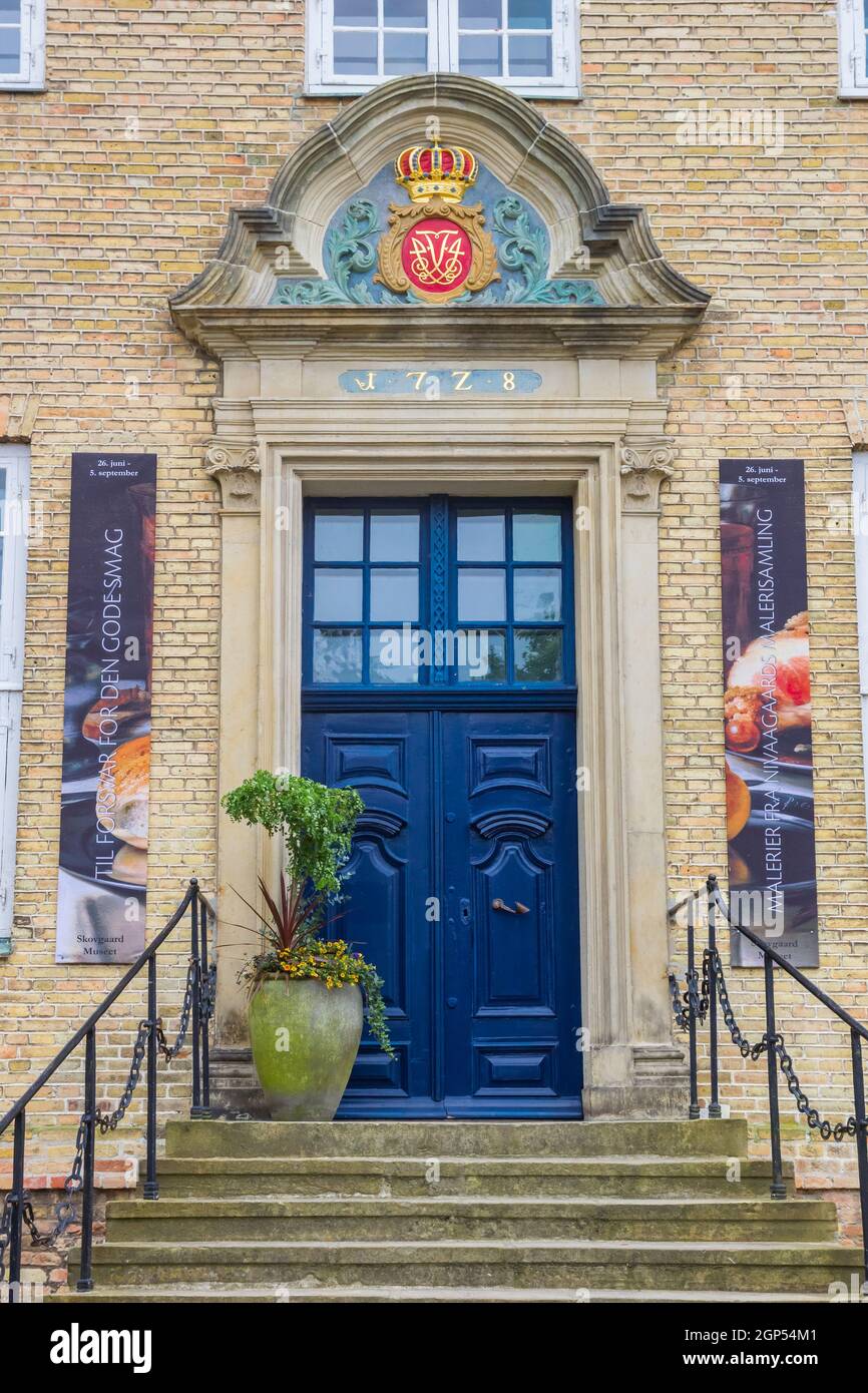 Entrance to the historic Skovgaard museum in Viborg, Denmark Stock ...