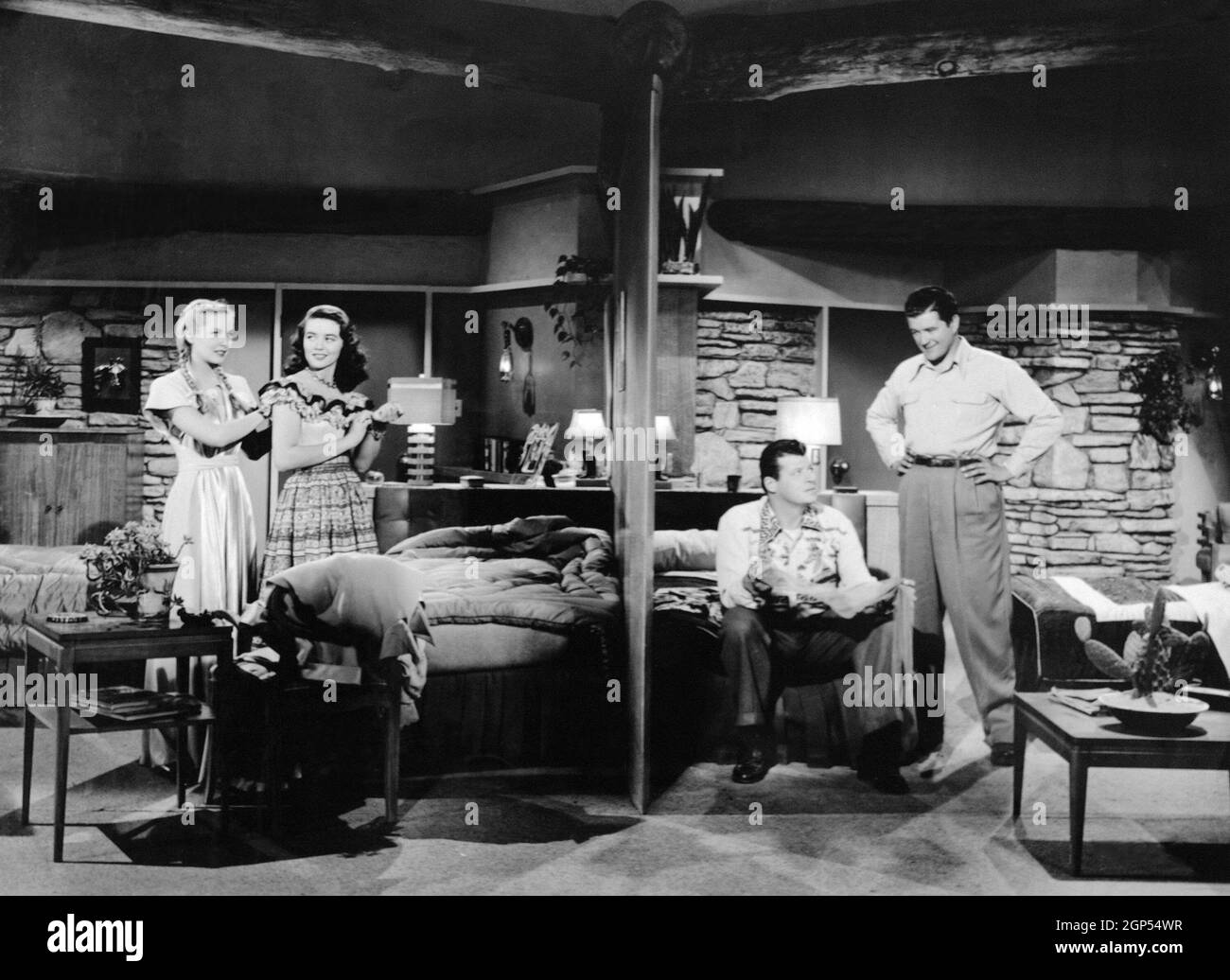 TWO GUYS FROM TEXAS, from left, Penny Edwards, Dorothy Malone, Jack ...