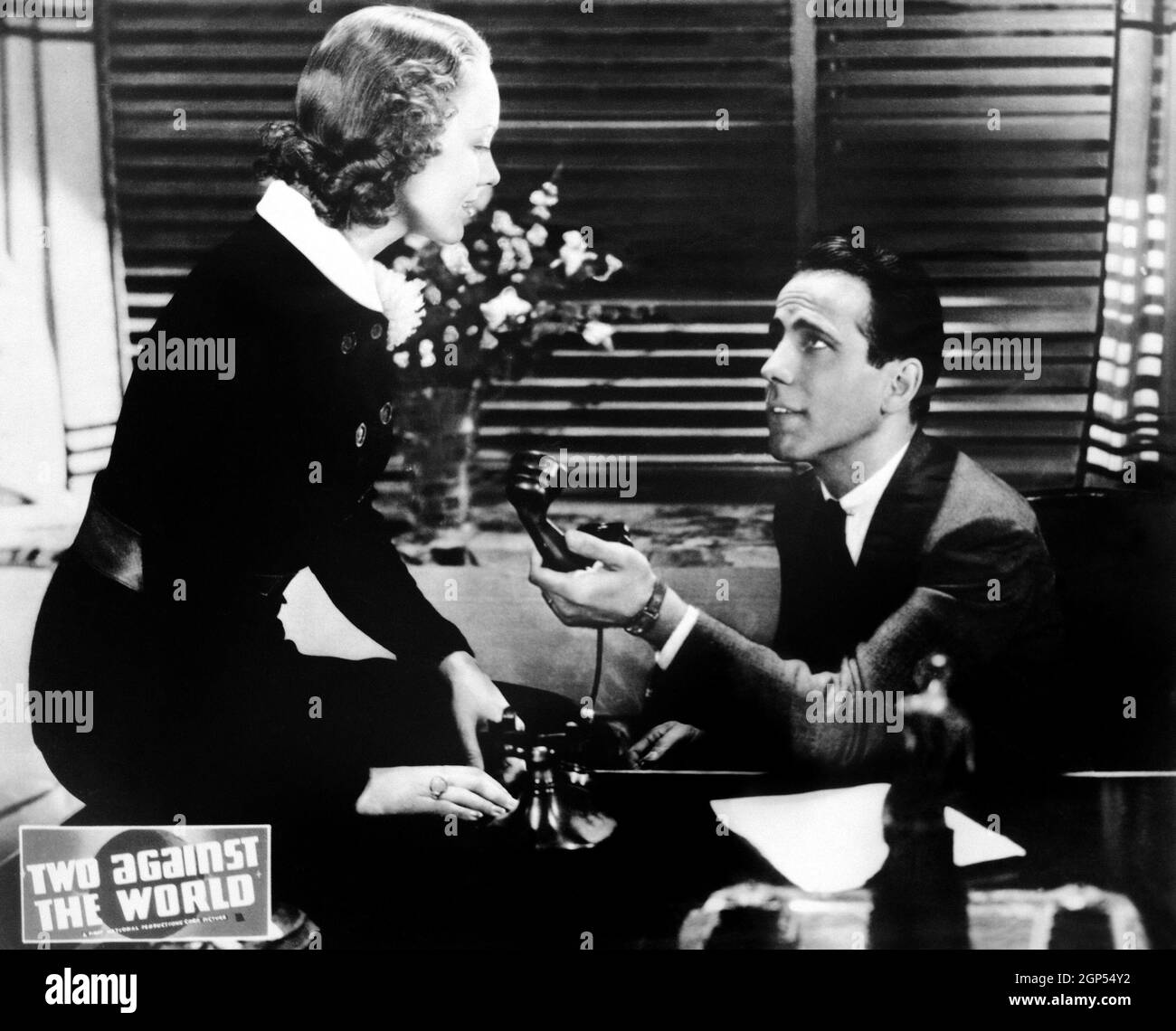 TWO AGAINST THE WORLD, (aka ONE FATAL HOUR), US lobbycard, from left ...
