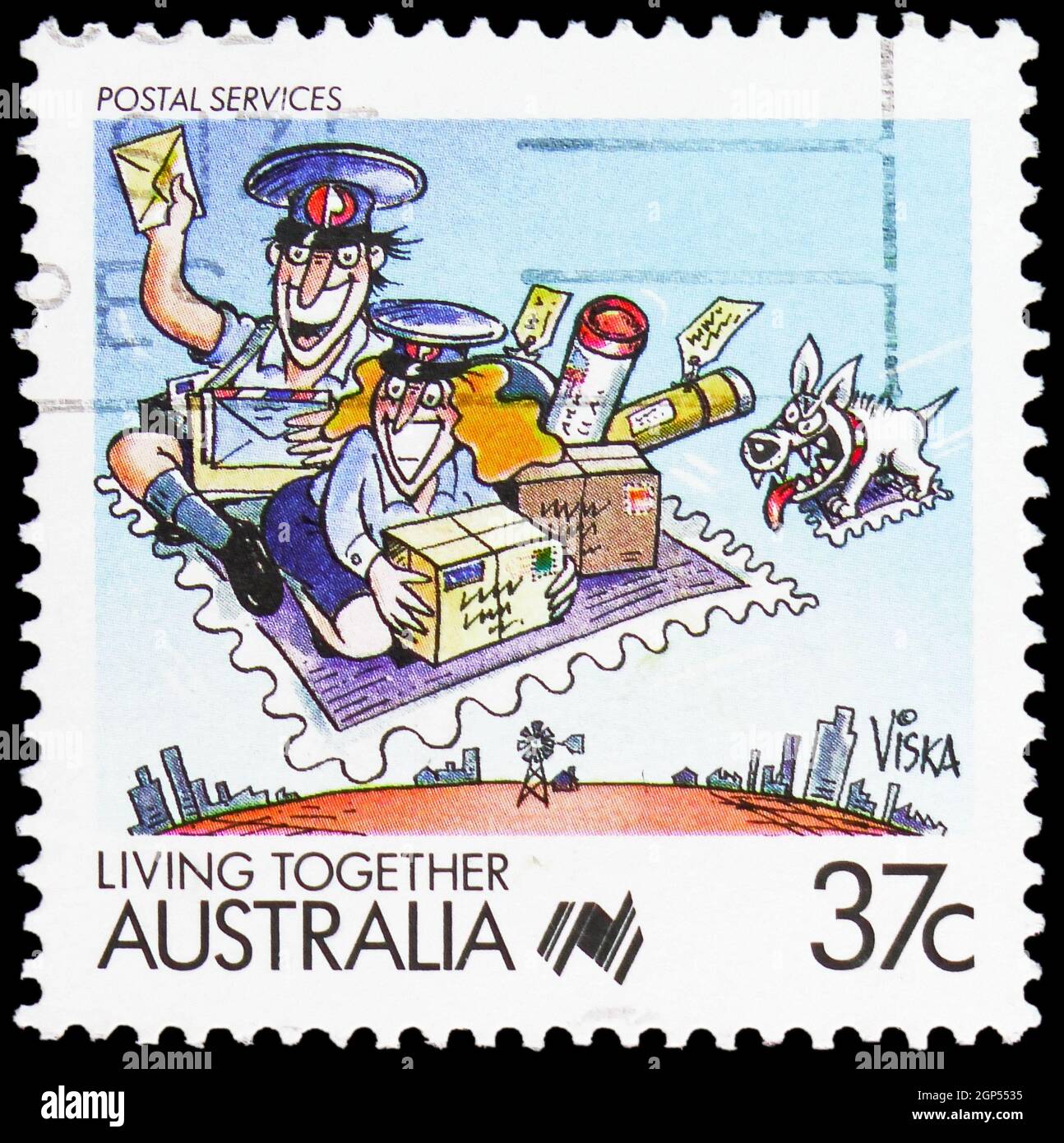 MOSCOW, RUSSIA - AUGUST 5, 2021: Postage stamp printed in Australia ...