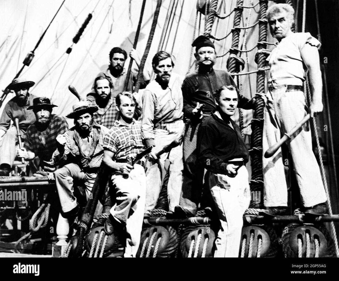 TWO YEARS BEFORE THE MAST, from left, center, Alan Ladd, Bob Kortman ...