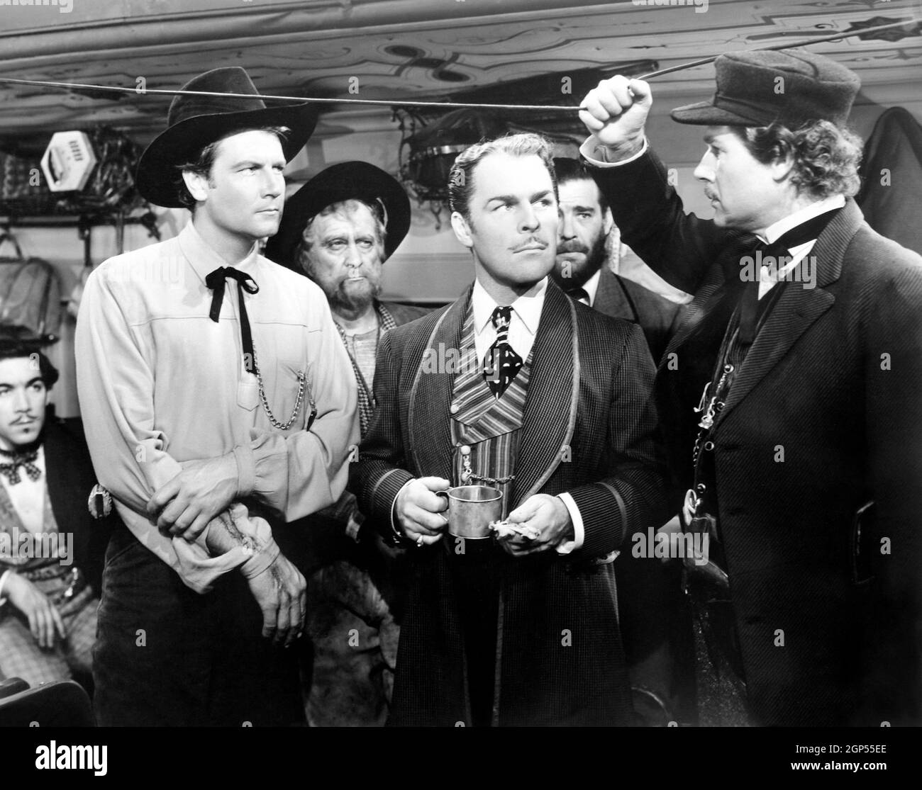 UNION PACIFIC, from left, Anthony Quinn, Joel McCrea, Brian Donlevy ...