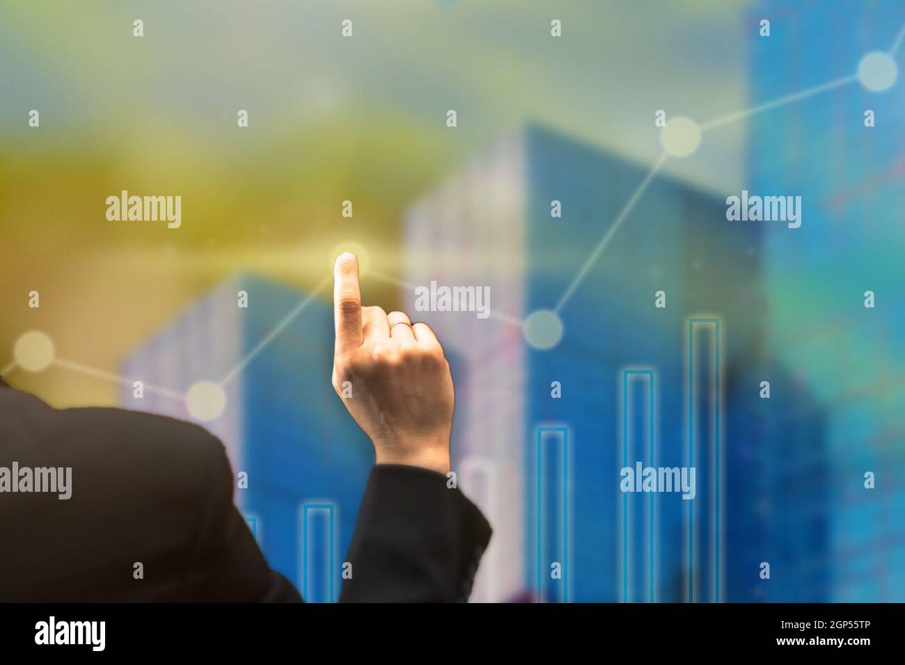 Business background with graphs and charts. Business development growth ...