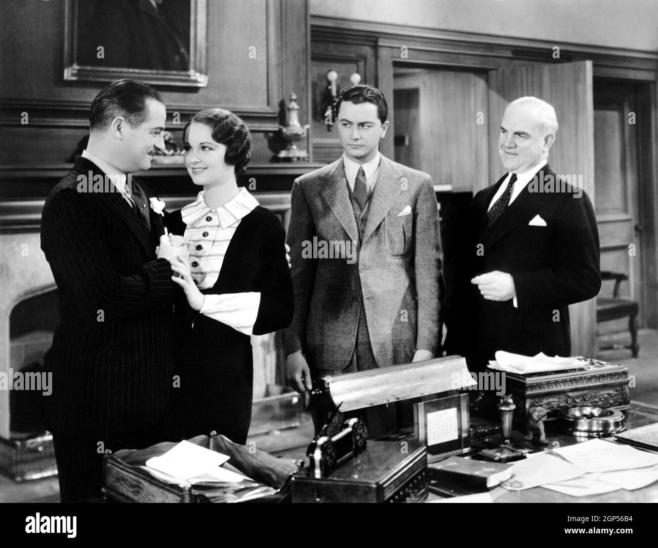 VAGABOND LADY, from left, Reginald Denny, Evelyn Venable, Robert Young ...