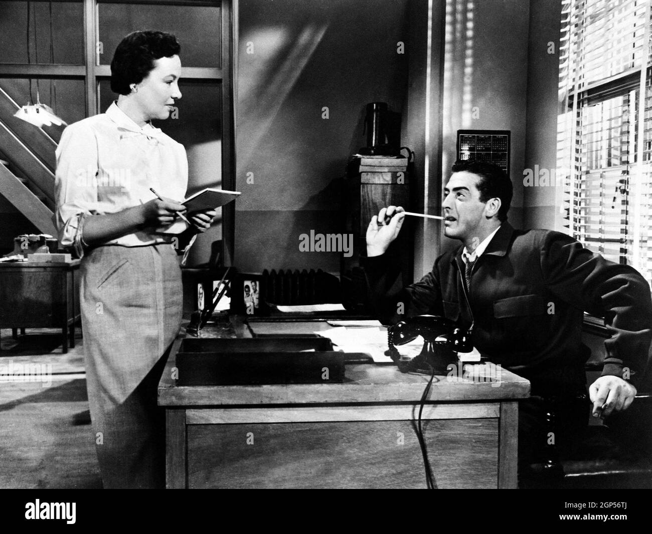 VIOLENT SATURDAY, from left, Virginia Carroll, Victor Mature, 1955, TM ...
