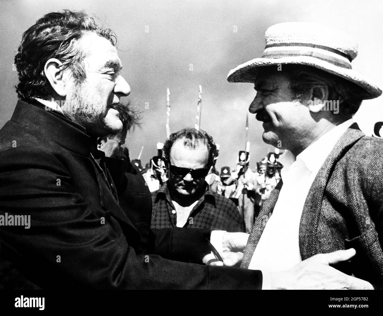 WATERLOO, from left, front, Jack Hawkins, director Sergei Bondarchuk ...