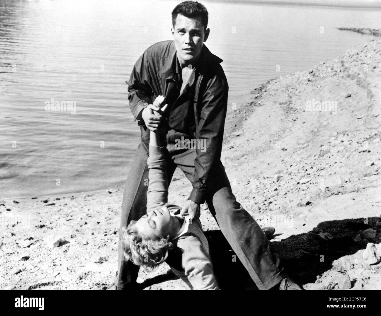 THE WAY TO THE GOLD, Jeffrey Hunter, carrying Sheree North, 1957, TM ...