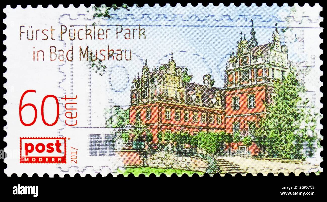 MOSCOW, RUSSIA - AUGUST 5, 2021: Postage stamp printed in Germany ...