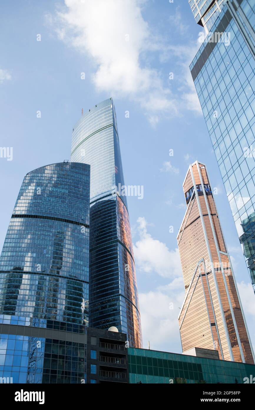 City landscape - modern architecture of Moscow. Urban jungle of capital ...