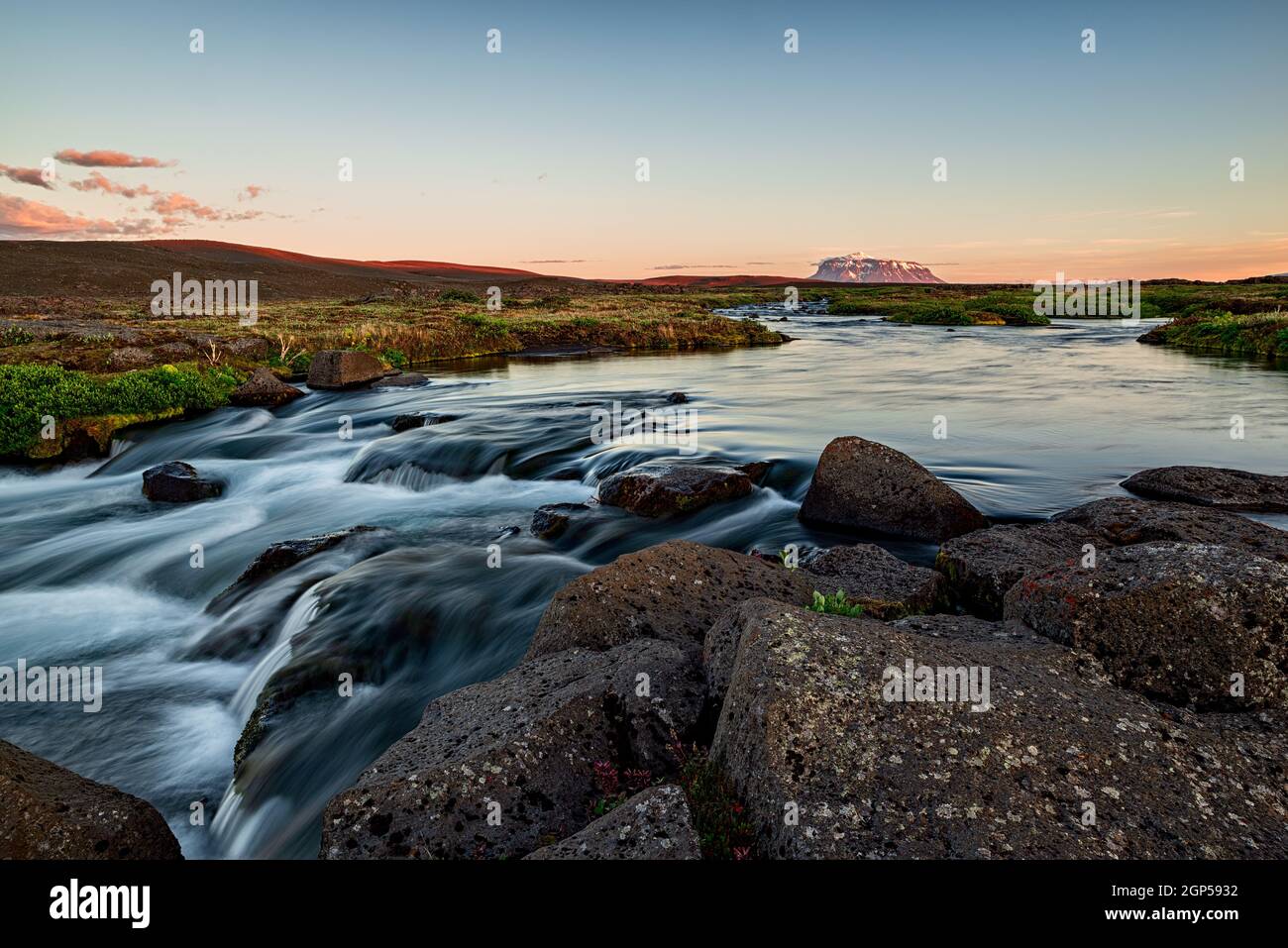 On the road to Mount Askja on sunset, Iceland Stock Photo - Alamy