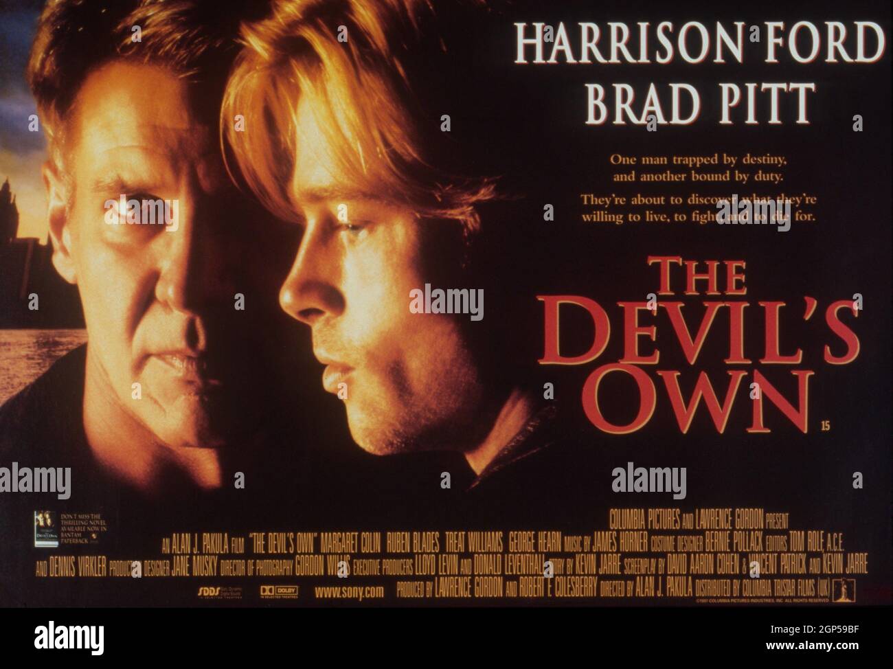 THE DEVIL'S OWN, U.S. poster, from left: Harrison Ford, Brad Pitt, 1997 ...