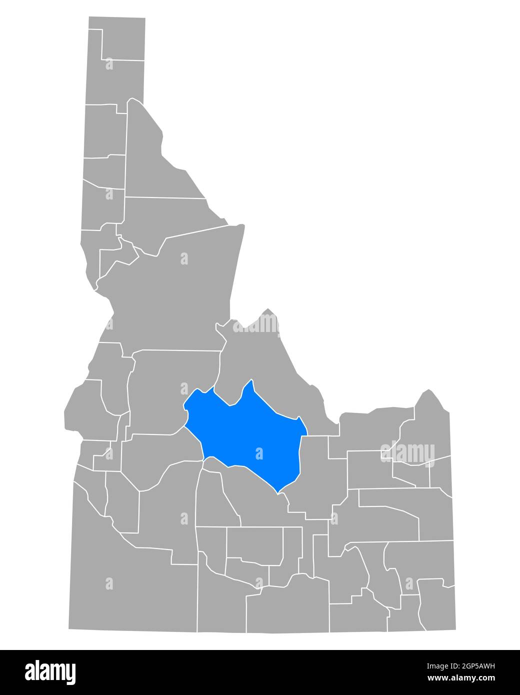 Map of Custer in Idaho Stock Photo - Alamy