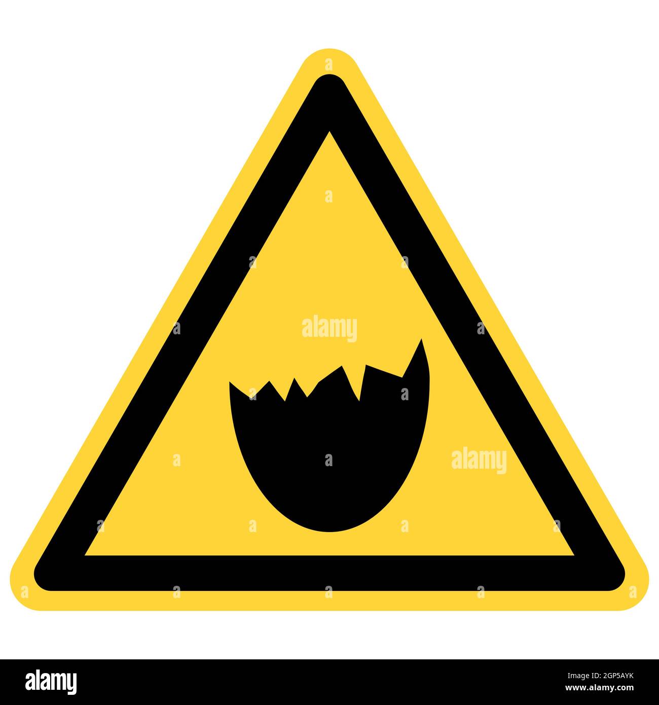 Egg shell and danger sign Stock Photo - Alamy