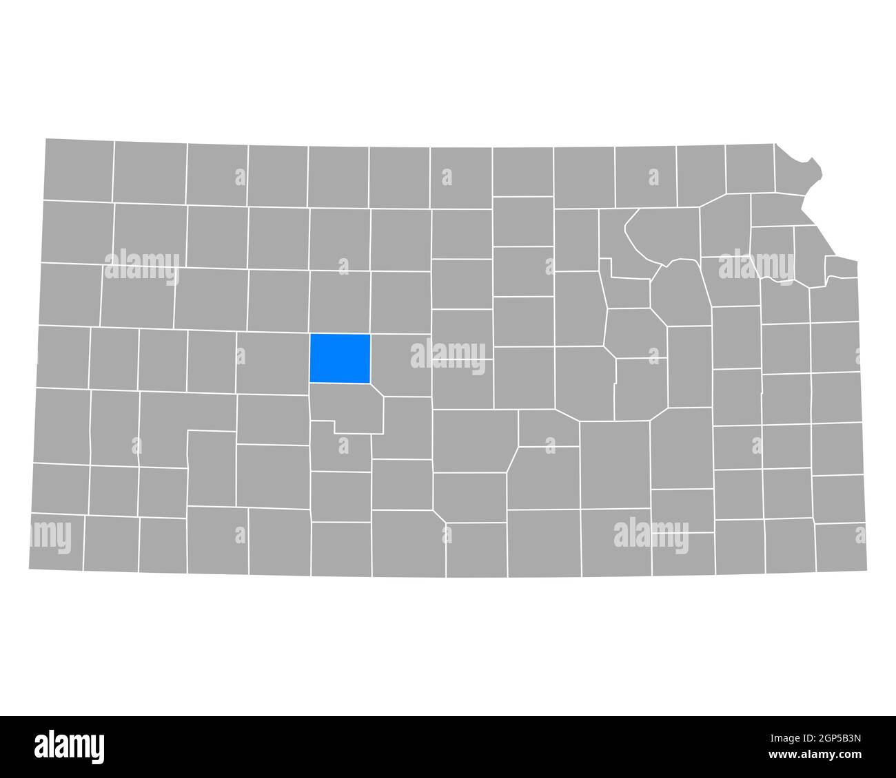Map of Rush in Kansas Stock Photo - Alamy