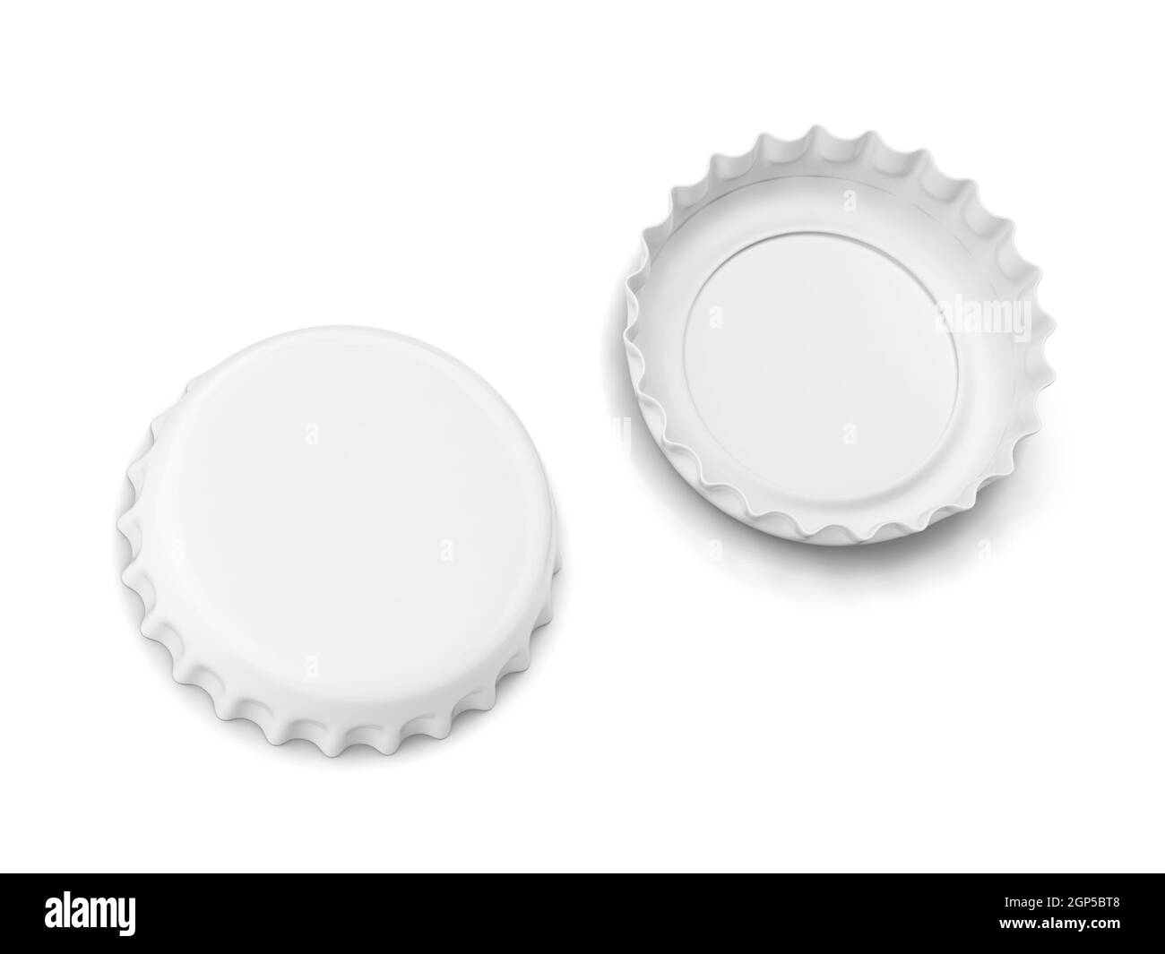 Blank bottle cap mockup. 3d illustration isolated on white background ...