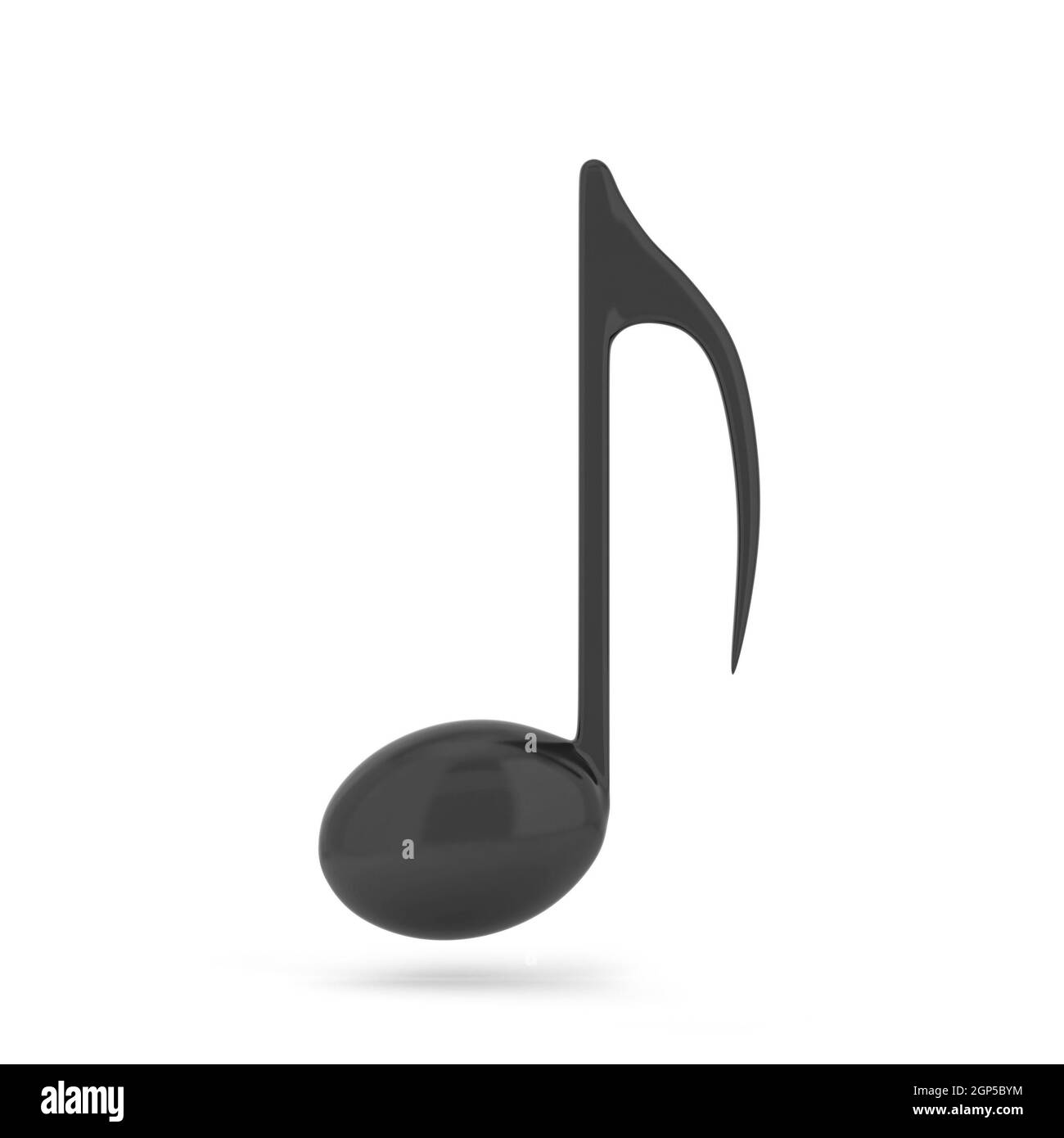 Single music note. 3d illustration isolated on white background Stock ...