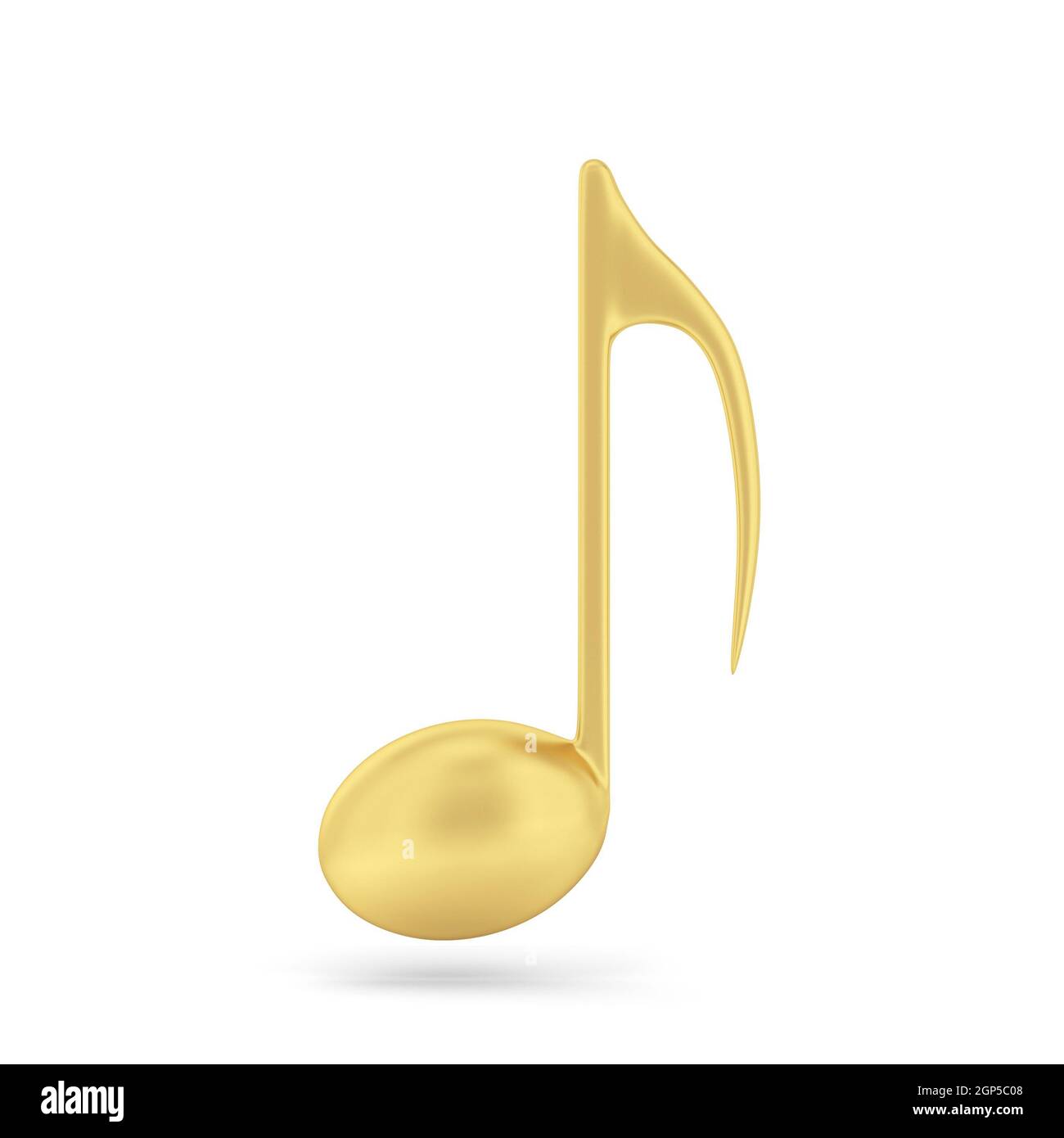 Single music note. 3d illustration isolated on white background Stock ...