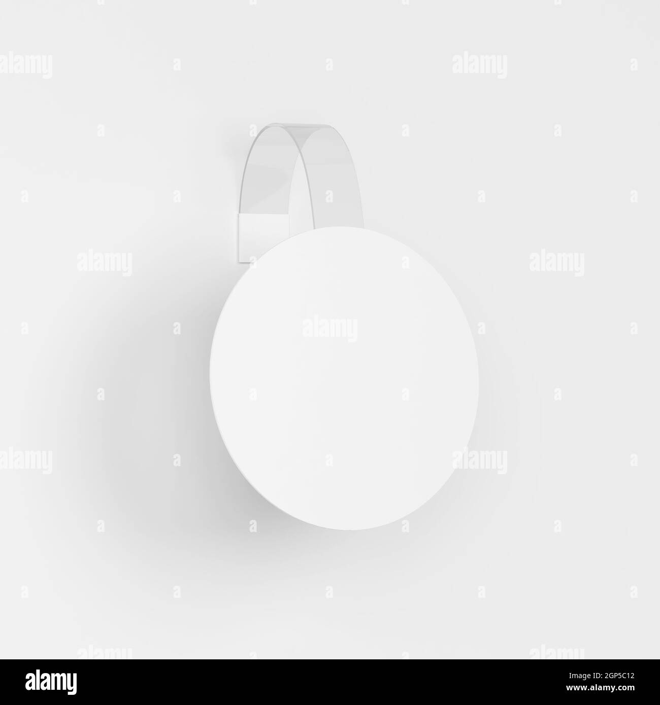 Blank wobbler tag mockup. 3d illustration on gray background Stock ...