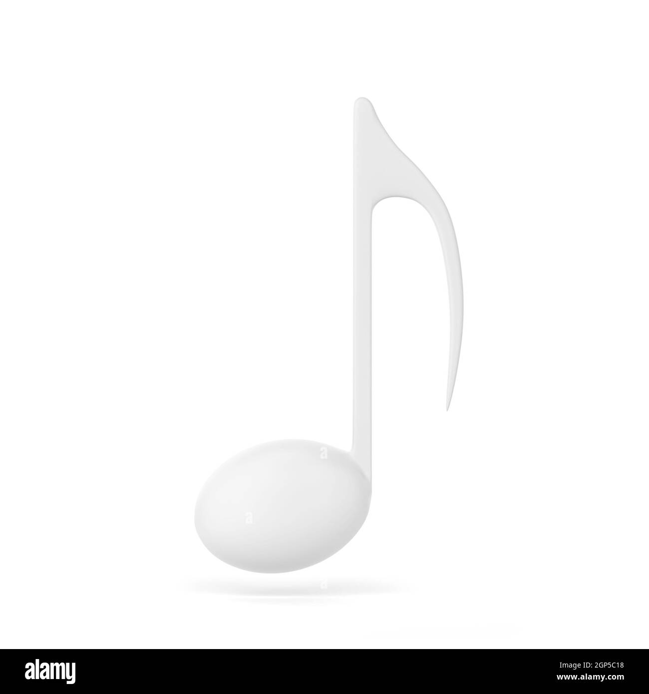 Single music note. 3d illustration isolated on white background Stock ...
