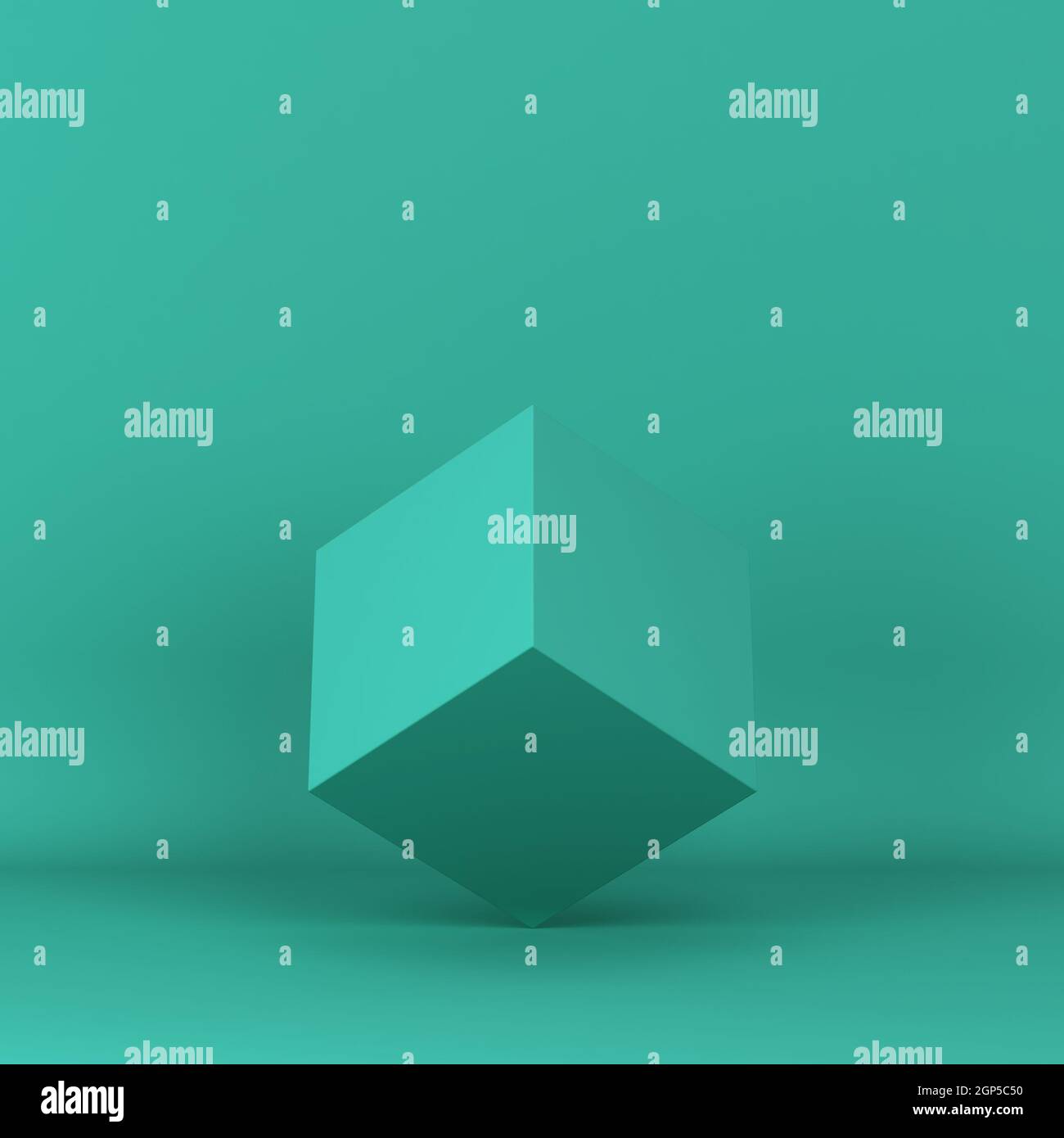 Single cube standing. Minimal scene. 3d illustration Stock Photo - Alamy