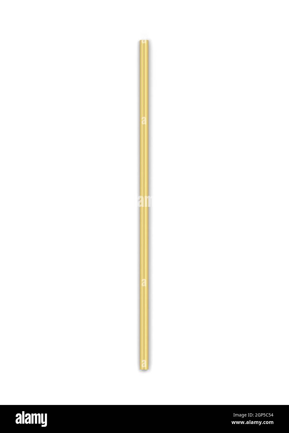 Metallic straw to use instead of plastic one. 3d illustration isolated ...