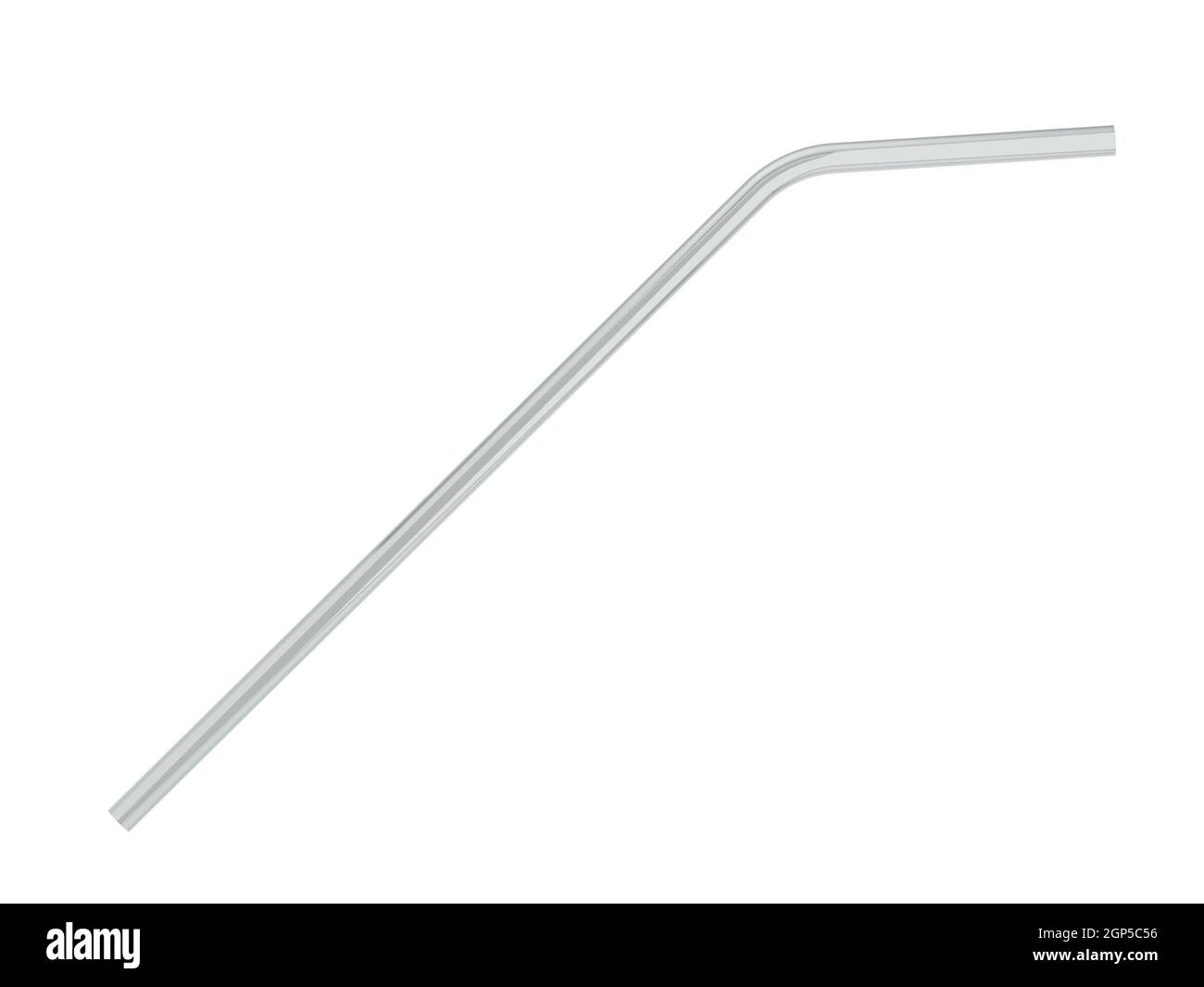 Metallic straw to use instead of plastic one. 3d illustration isolated ...