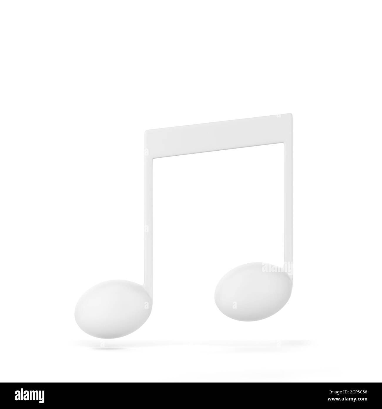 Single music note. 3d illustration isolated on white background Stock ...