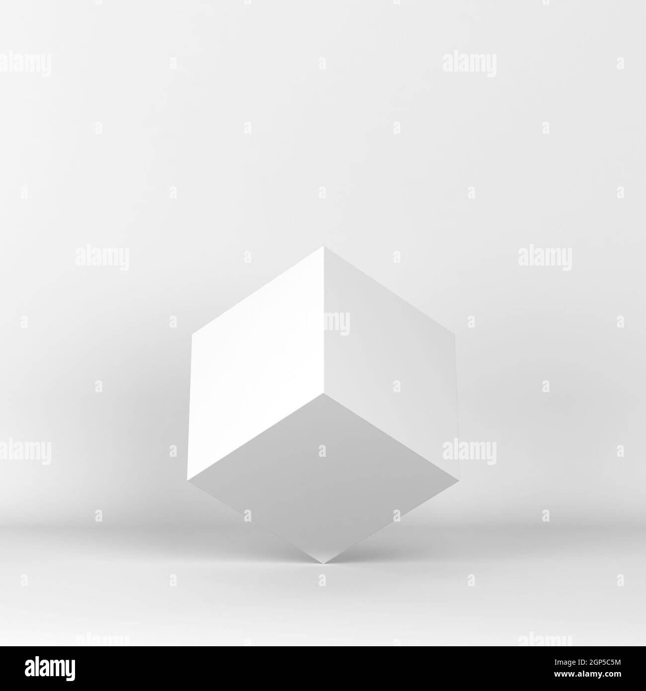Single cube standing. Minimal scene. 3d illustration Stock Photo - Alamy