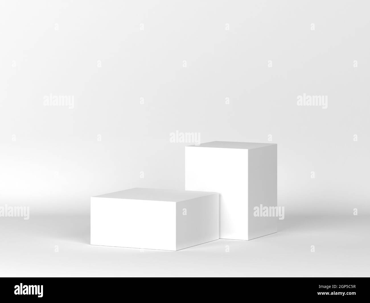 Two podiums standing. Minimal scene. 3d illustration Stock Photo - Alamy