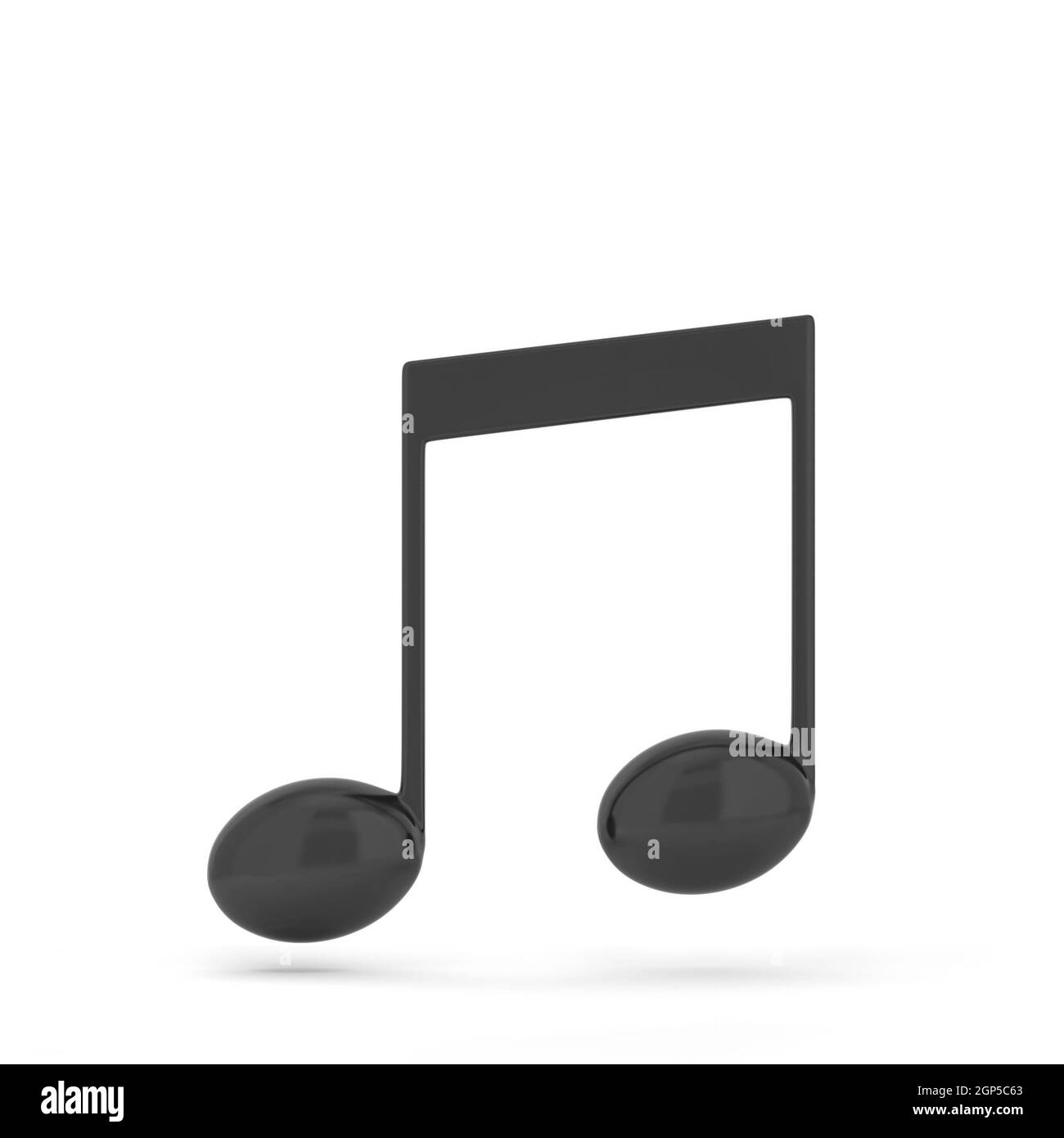 Single music note. 3d illustration isolated on white background Stock ...