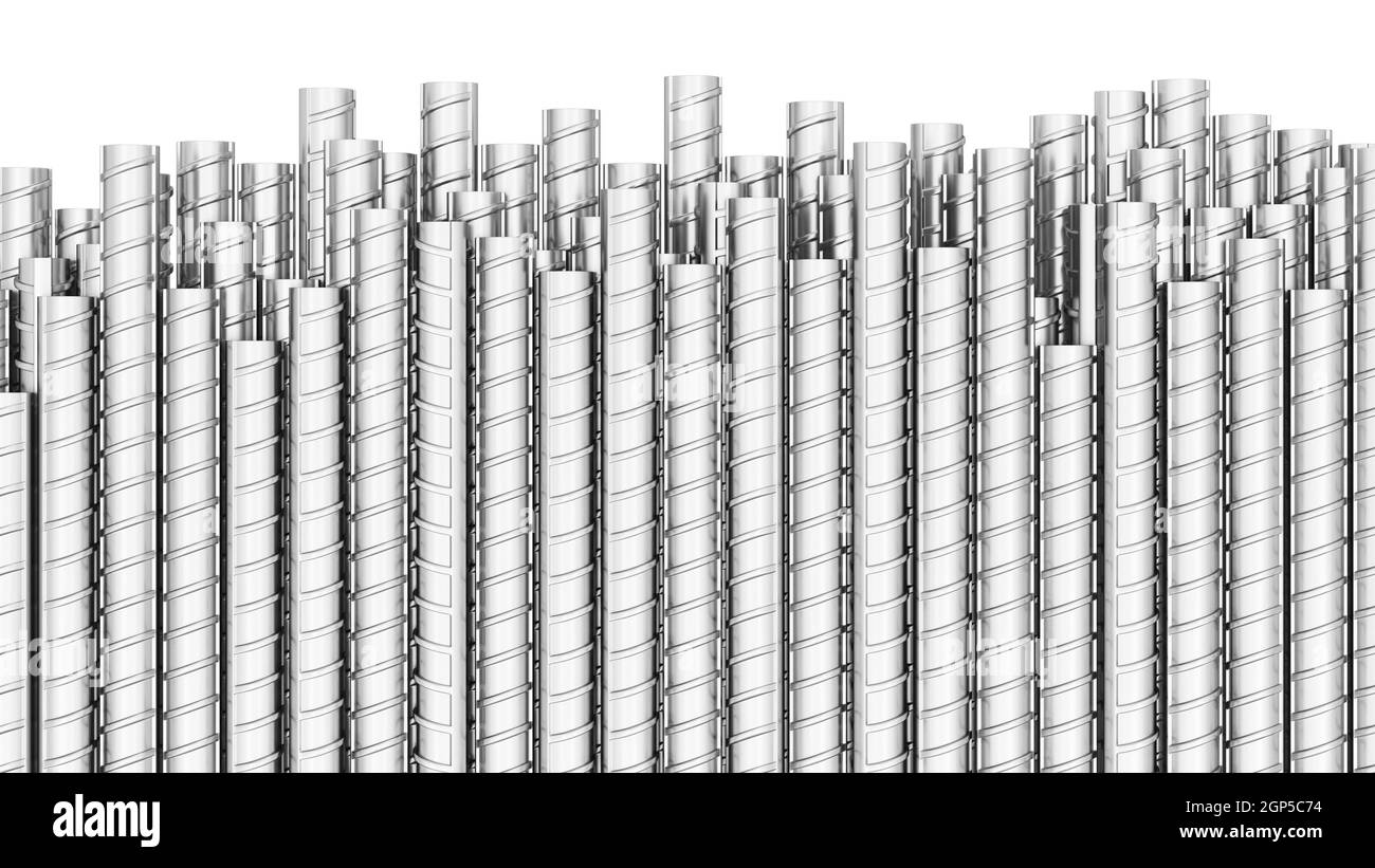 Steel reinforced bars. 3d illustration isolated on white background ...